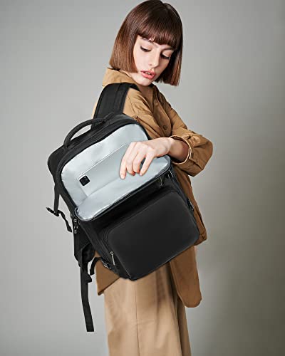 Telena Travel Backpack for Women Large Carry On Backpack Airline Approved Personal Item Backpack with USB Charging Port Waterproof Casual Bag, Black
