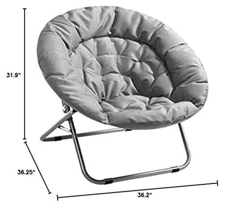 Urban Shop Canvas Oversized Polycanvas Saucer Chair, Grey