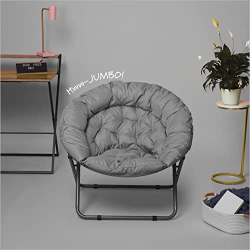 Urban Shop Canvas Oversized Polycanvas Saucer Chair, Grey