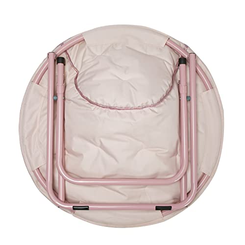 Urban Shop Faux Fur with Holographic Trim Foldable Saucer Chair, Blush