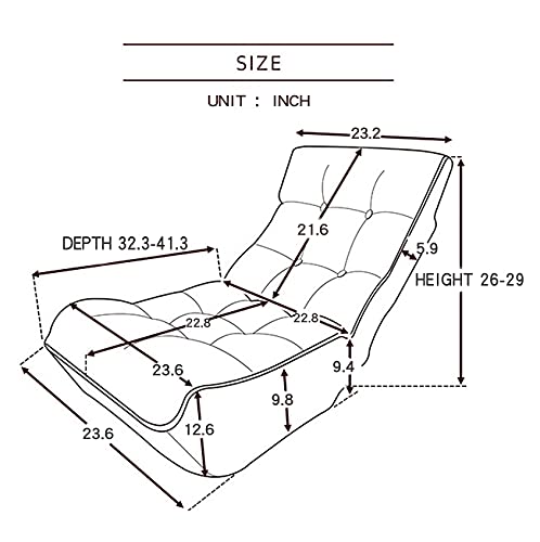 Indoor Chaise Lounge Chair, 3 Angles Adjustable Floor Chair, Folding Lazy Sofa Couch for Teens and Adults, Cushion Padded Comfy Chair for Living Room and Bedroom (Light Grey)