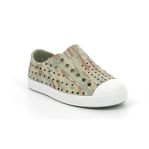 Native Shoes Kids Jefferson Print Sneakers for Little Kids - Free Friendly Step, Eva Upper, and Let Feet Breathe Elm Green/Shell White/Elm EU Camo 12 Little Kid M