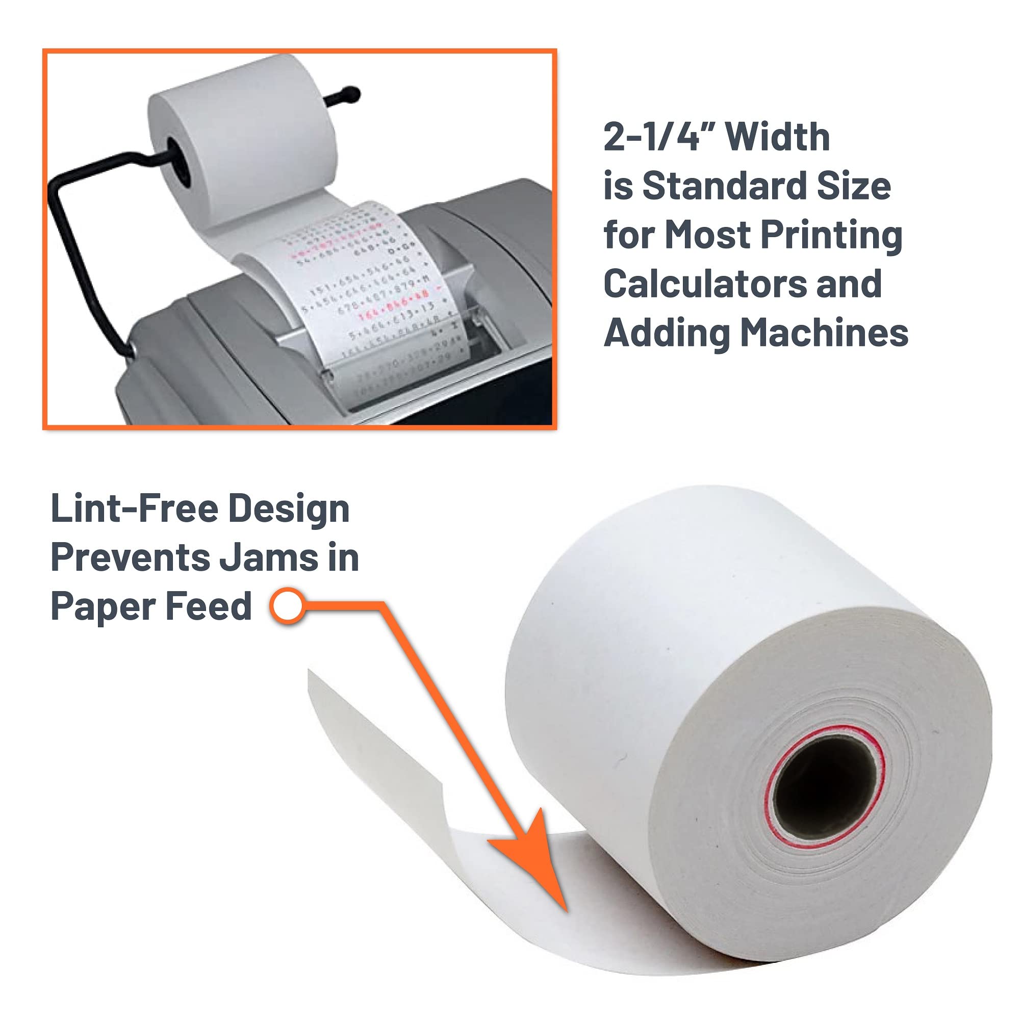 Victor 7050 Compact White Paper Rolls for Handheld and Portable Printing Calculators/Adding Machines/Ink Print Cash Registers 2.25β W x 150' FT (3-Pack)