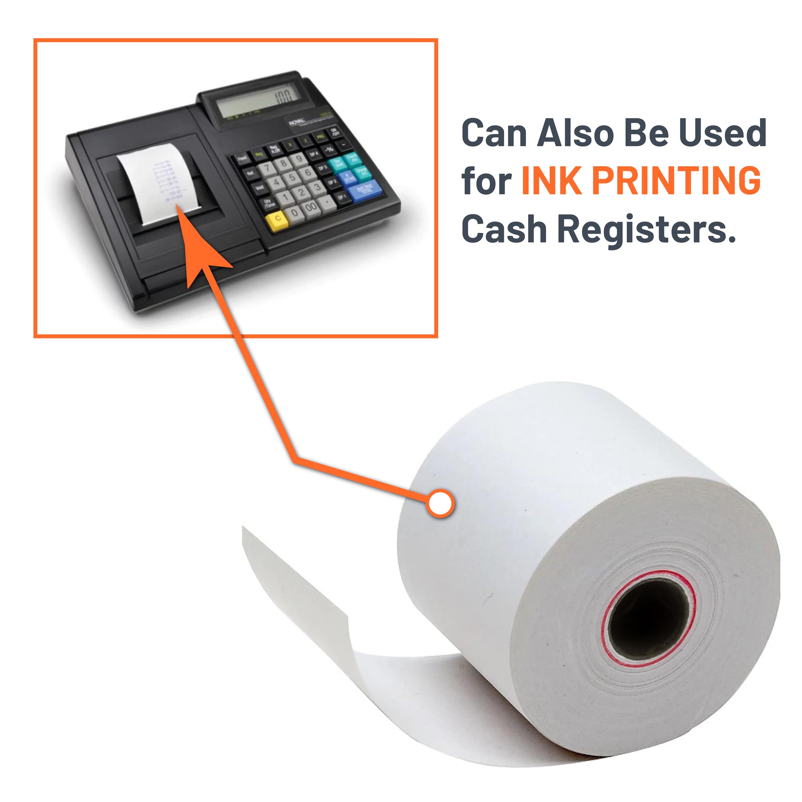 Victor 7050 Compact White Paper Rolls for Handheld and Portable Printing Calculators/Adding Machines/Ink Print Cash Registers 2.25β W x 150' FT (3-Pack)