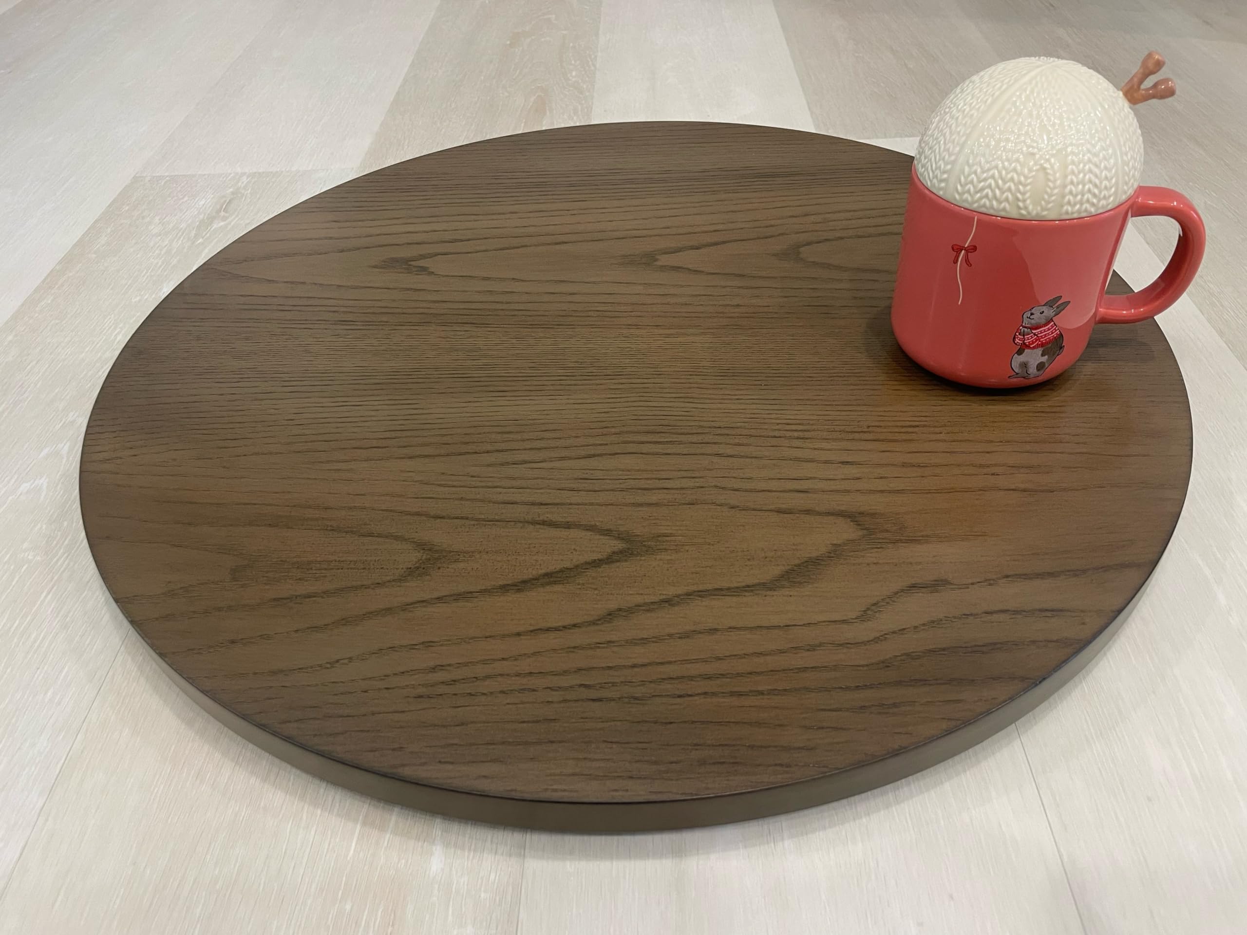 Advanced Furniture 21 Inches Diameter Wheat Wood Rotating Turntable Lazy Susan 360 Swivel