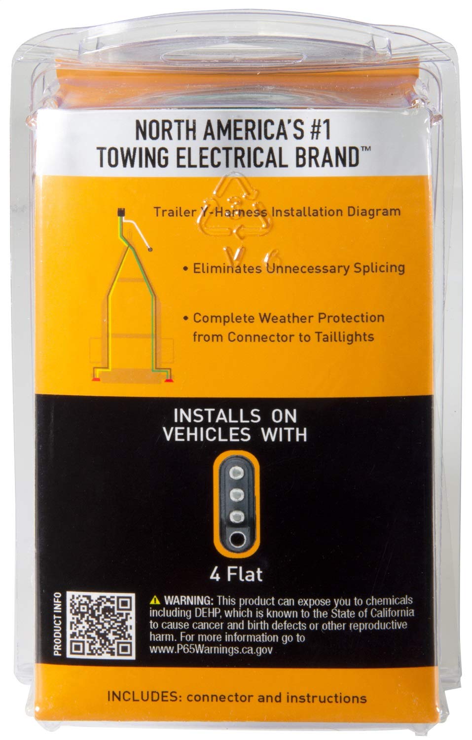 Hopkins 48255 25' 4 Wire Flat Trailer Side Y-Harness Connector