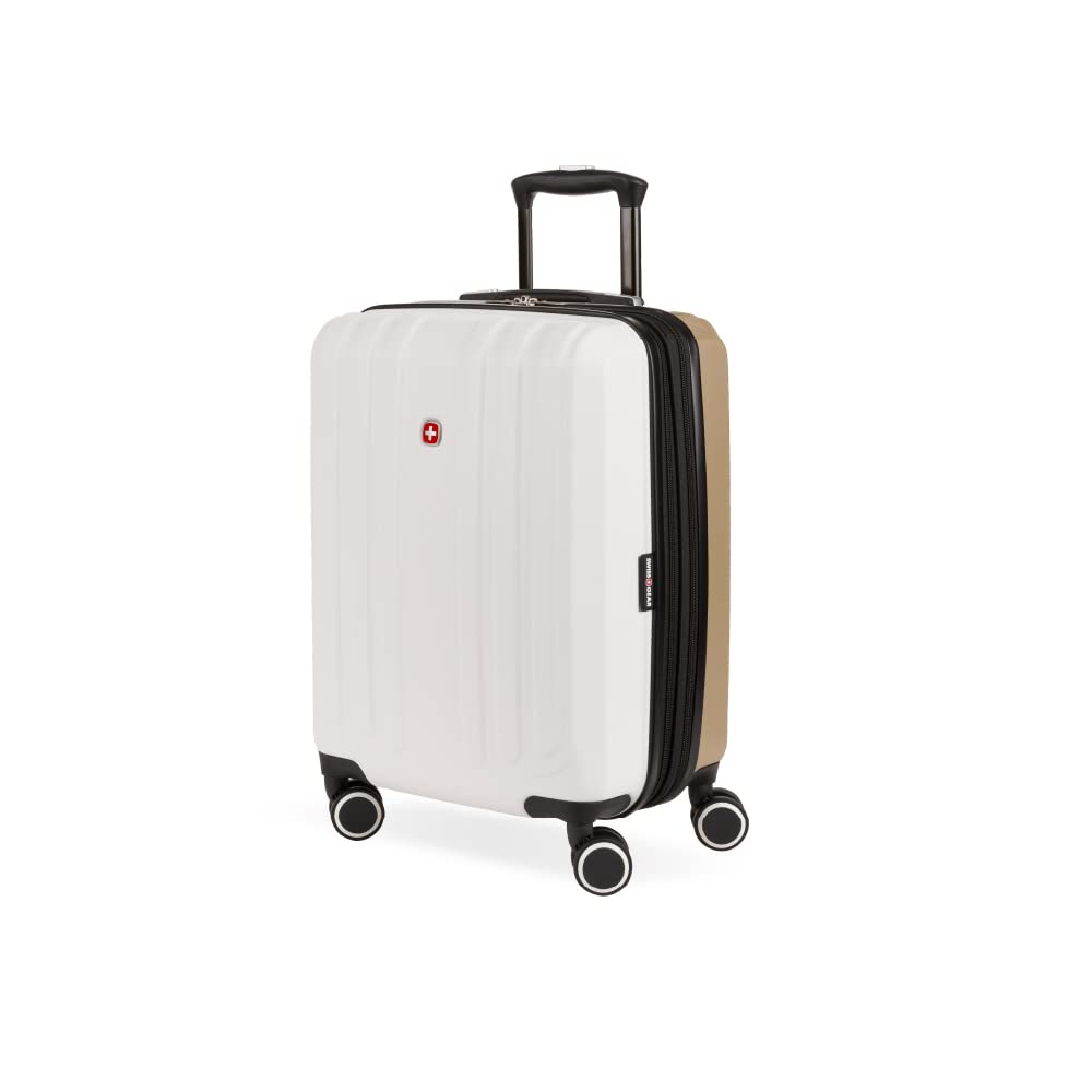 SwissGear Duet Hardside Expandable Luggage with Spinner Wheels, Ivory/Taupe, Carry-On 19-Inch
