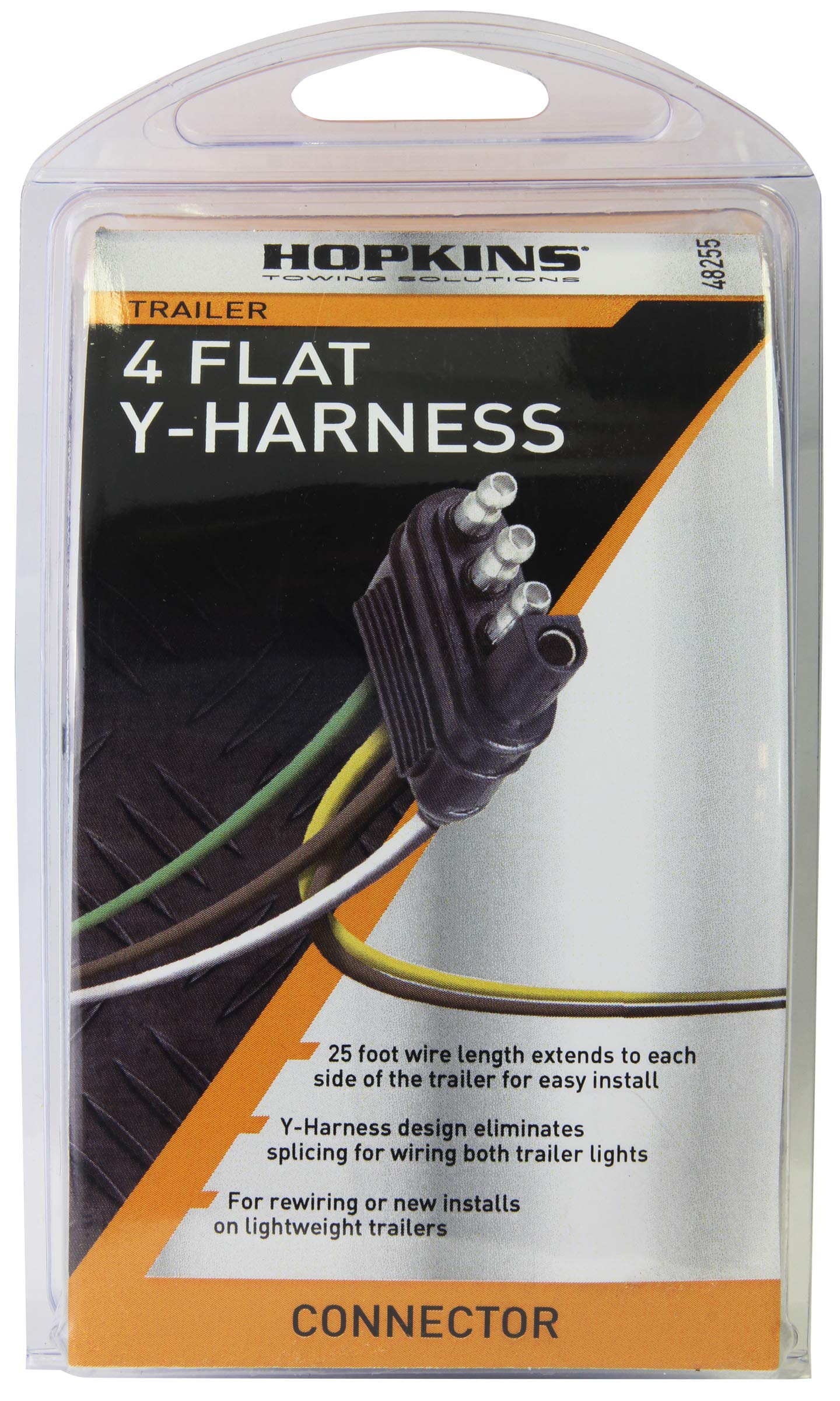 Hopkins 48255 25' 4 Wire Flat Trailer Side Y-Harness Connector
