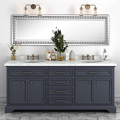 MUAUSU Full Length Mirror - Standing Hanging or Leaning Rectangle Floor Mirror,59''x 18'' Crystal Surround Full Body Mirror Wall Mounted Dressing Mirror for Bedroom Living Room