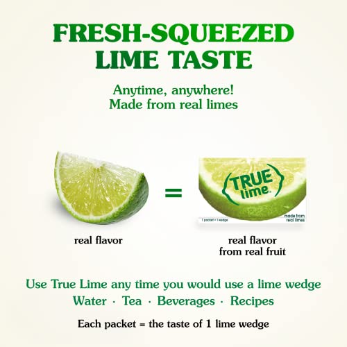TRUE LIME Water Enhancer, Bulk Dispenser Pack (100 Packets), 0 Calorie Drink Mix Packets For Water, Sugar Free Lime Flavoring Powder Packets, Water Flavor Packets Made with Real Limes(Pack of 1)