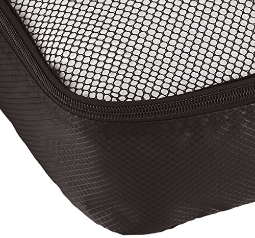 Amazon Basics 4 Piece Packing Travel Organizer Cubes Set - 2 Medium and 2 Large, Black