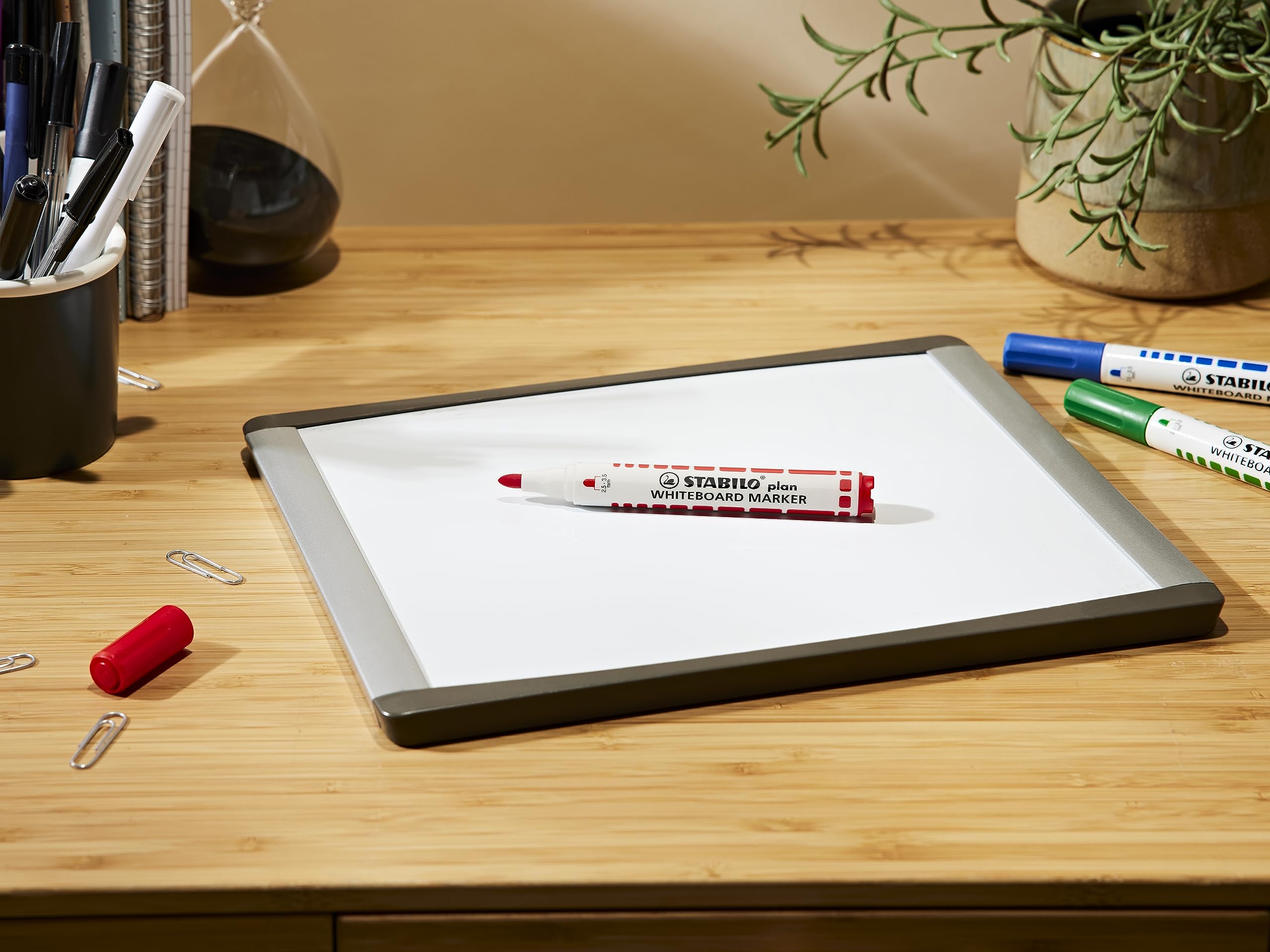 STABILO plan Pack of 4 Assorted Pens: Green, 1 x Red 1 x Blue 1 x Black