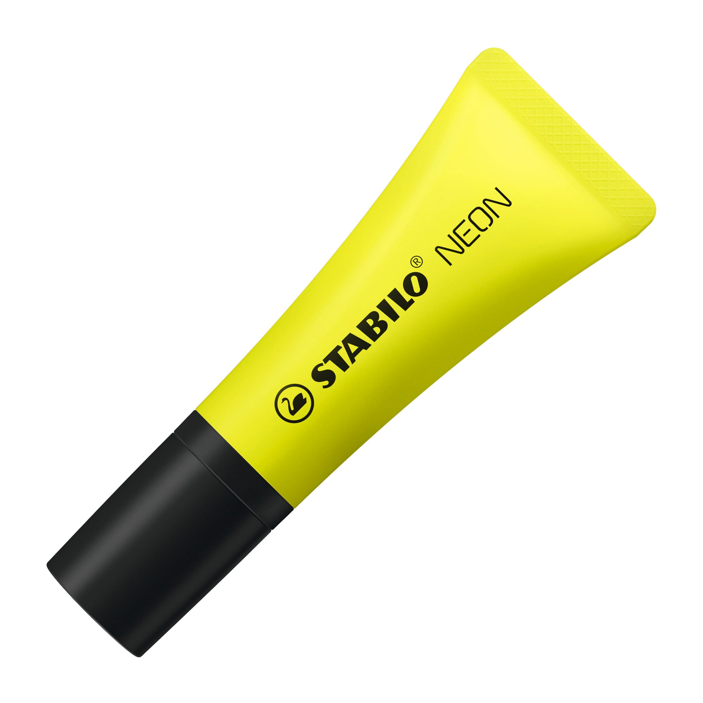Highlighter - STABILO NEON - Pack of 4 - Yellow, Green, Pink, Orange