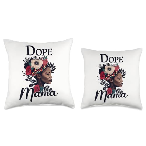 Dope Black Grandmother Design Collection Dope Black Mama Throw Pillow, 16x16, Multicolor