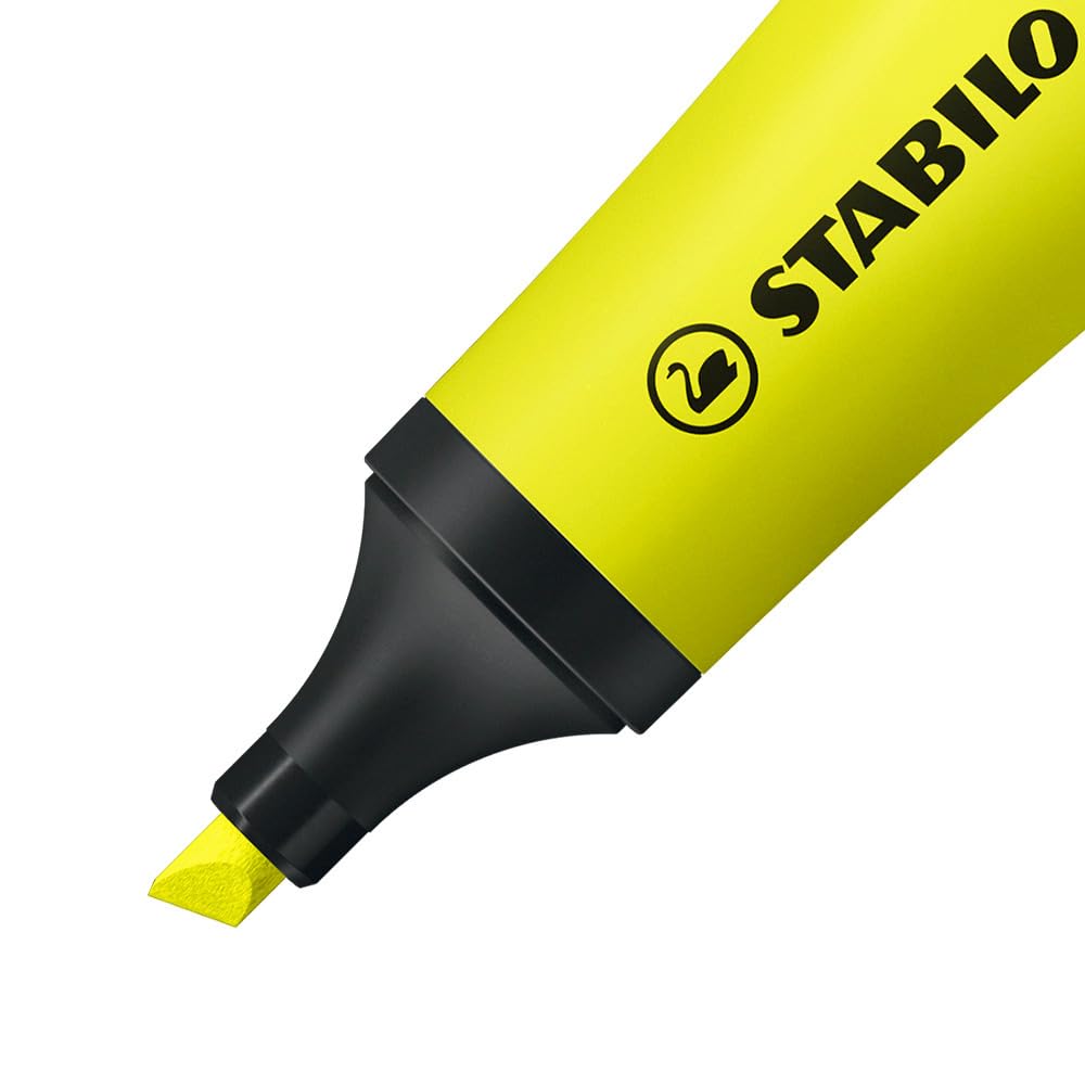 Highlighter - STABILO NEON - Pack of 4 - Yellow, Green, Pink, Orange