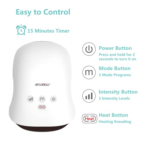 CINCOM Hand Massager - Cordless Hand Massager with Heat and Compression for Arthritis and Carpal Tunnel - Gifts for Women(A-WH)