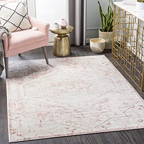 Mark&Day Area Rugs, 5x7 Baflo Traditional Blush Area Rug, Pink/White/Beige Carpet for Living Room, Bedroom or Kitchen (5'2" x 7')