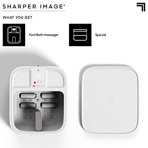 Sharper Image Spahaven Foot Bath, Heated Spa with Massage Rollers & LCD Display, 108 Degree Heat with Insulated Walls & Pumice Stone, Soothe & Rejuvinate Tired Feet, Aromatherapy Holiday Gift