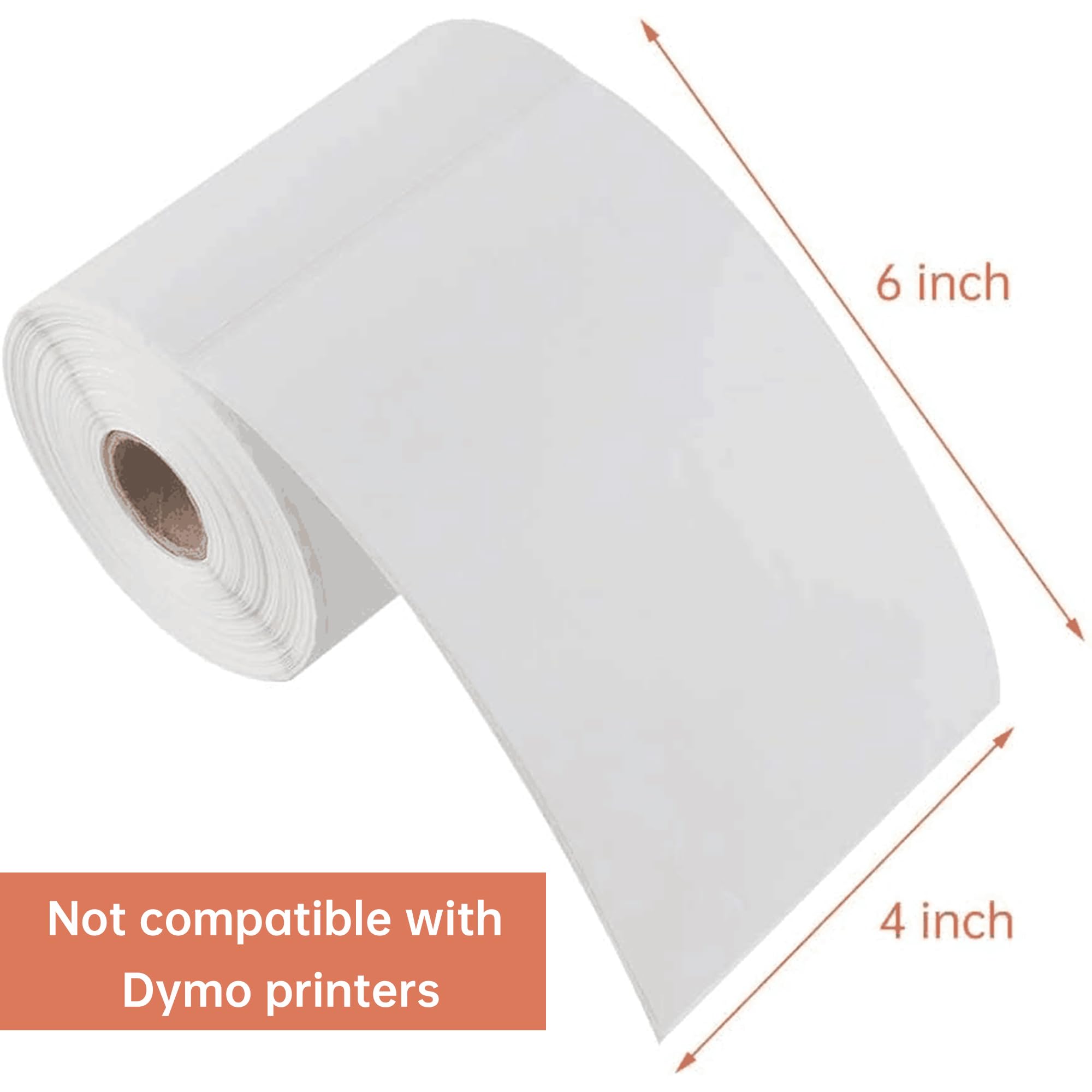 L LIKED 10 Rolls 4" x 6" Direct Blank Thermal Shipping Labels with 250 Labels/Roll - Compatible Zebra 2844 ZP-450 ZP-500 ZP-505