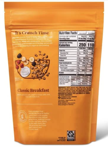 pori Good & Gather Salted Caramel Granola with Whole Rolled Oats and Naturally Flavored 12 Oz (1 Pack)