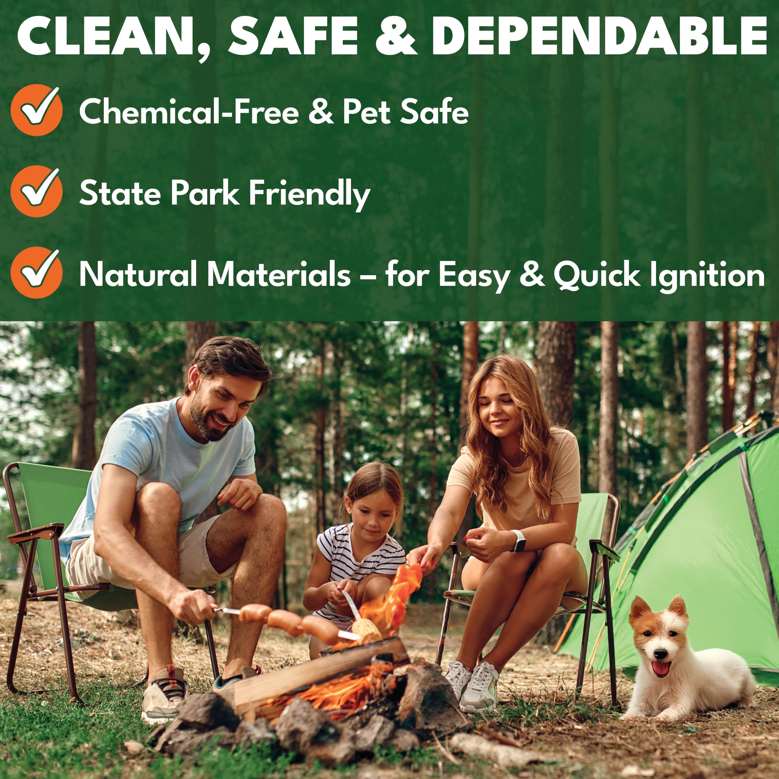 Superior Trading Co. All Natural Fire Starter 10-15 Minute Burn for BBQ, Campfire, Charcoal, Pit, Wood & Pellet Stove, 50 Extra Large Pods, Waterproof for Indoor/Outdoor Fire Starter, Brown