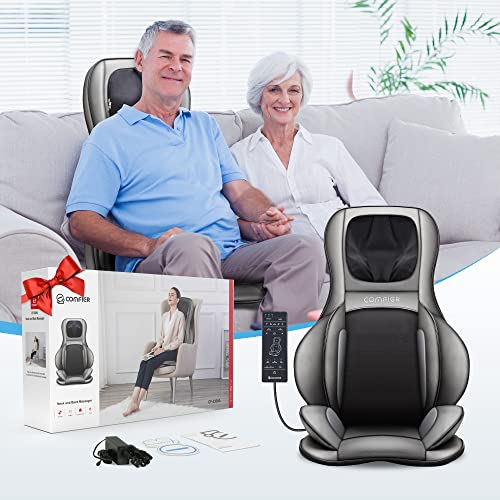 COMFIER Shiatsu Neck & Back Massager β 2D/3D Kneading Full Back Massager with Heat & Adjustable Compression, Massage Chair Pad for Shoulder Neck and Back Full Body, Gifts for Men Dad