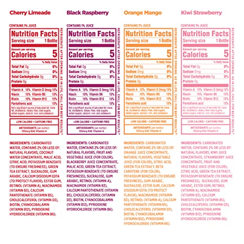 Sparkling Ice Purple Variety Pack, Flavored Sparkling Water, Zero Sugar, with Vitamins and Antioxidants, 17 fl oz, 12 count (Black Raspberry, Cherry Limeade, Orange Mango, Kiwi Strawberry)
