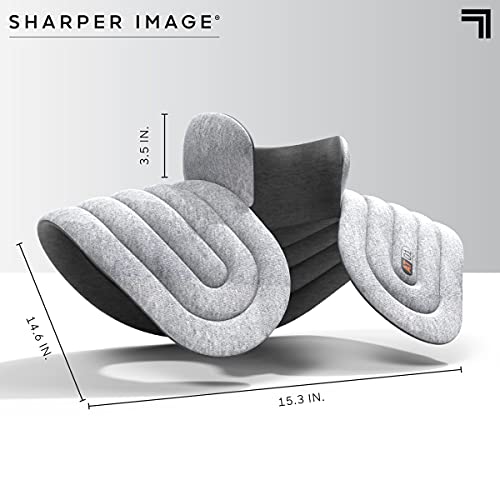 SHARPER IMAGE Warm & Cooling Herbal Aromatherapy Neck & Shoulder Plush Wrap Pad for Soothing Muscle Pain and Tension Relief Therapy, 100% Natural Lavender & Herb Spa Blend, Holiday Gift
