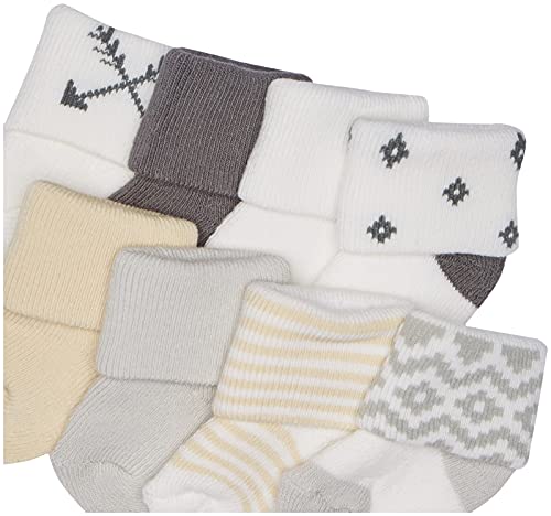 Hudson Baby Unisex Baby Cotton Rich Newborn and Terry Socks Aztec, 0-6 Months