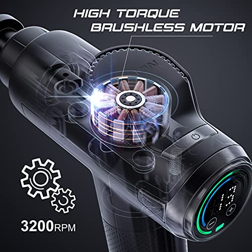 Fusion Black Pro Muscle Massage Gun Deep Tissue Percussion Muscle Massager Gun for Athletes Pain Relief Therapy and Relaxation, Percussion Therapy Chiropractor Massager, Body Massager (Black Pro)