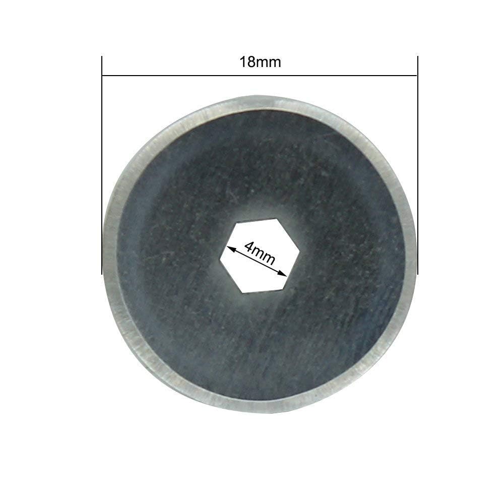 AUTOTOOLHOME 18mm Rotary Cutter Blades 10 Pack Replacement Rotary Blades Cutting Fabric Paper Quilting Scrapbooking Sewing Patchwork Tool