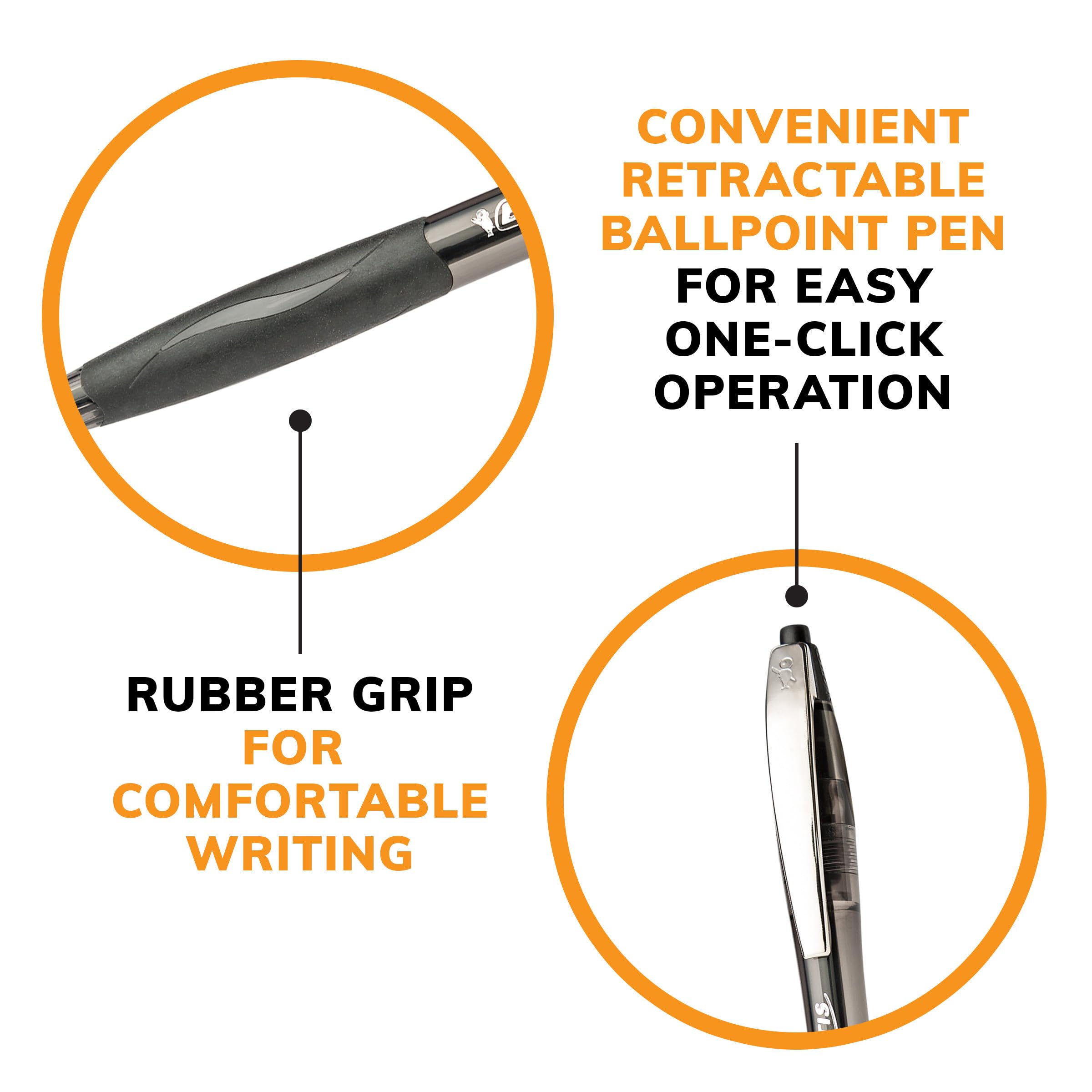 BIC Glide Retractable Ball Pen, Medium Point (1.0 mm), Blue, Comfortable Rubber Grip for Smooth Writing, 12-Count