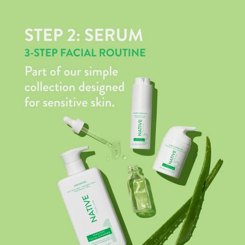 Native Sensitive Skin Bundle - Facial Cleanser (2), Facial Moisturizer (1) and Facial Serum (1) - The Perfect 3-Step Routine for Sensitive Skin