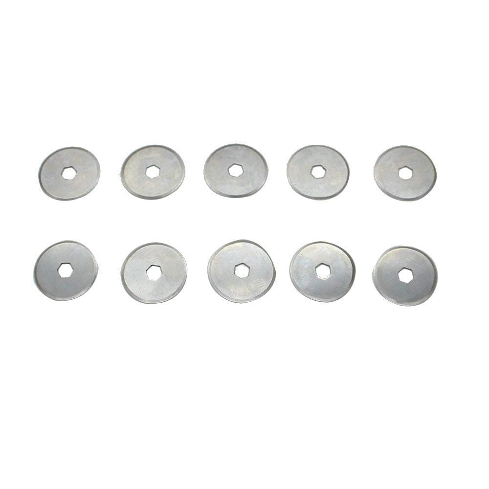 AUTOTOOLHOME 18mm Rotary Cutter Blades 10 Pack Replacement Rotary Blades Cutting Fabric Paper Quilting Scrapbooking Sewing Patchwork Tool