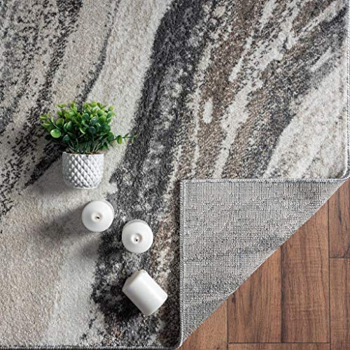 LUXE WEAVERS Rug – Art Deco Living Room Carpet with Marble Swirl – Persian Area Rugs for Modern Home Décor, Soft Luxury Rug, Stain-Resistant, Medium Pile, Jute Backing, Grey / 5’ x 7’