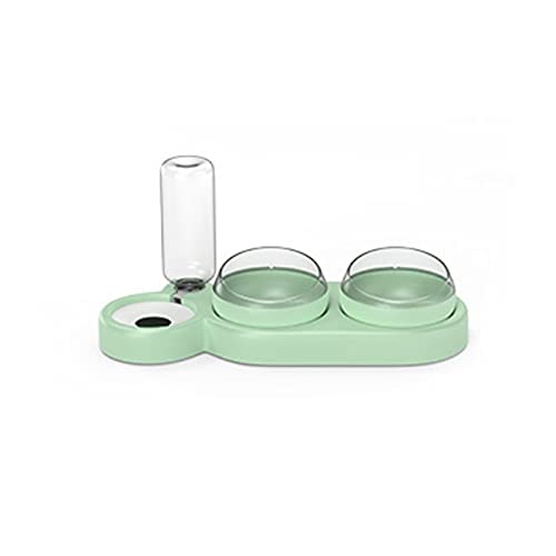 BREWIX Dog Food Bowl Pet Cat Bowl Automatic Feeder Dog Cat Food Bowl with Water Fountain Double Bowl Drinking Raised Stand Dish Bowls for Cats Bowl