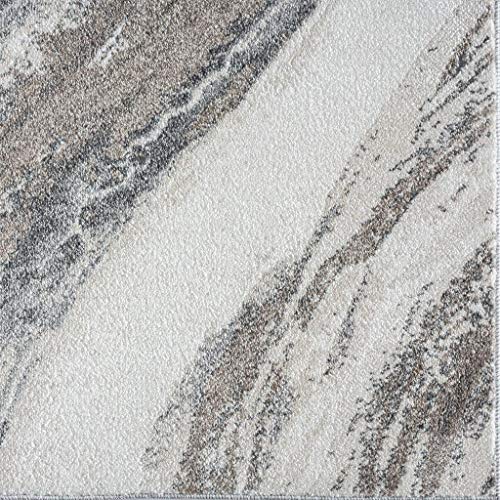 LUXE WEAVERS Rug – Art Deco Living Room Carpet with Marble Swirl – Persian Area Rugs for Modern Home Décor, Soft Luxury Rug, Stain-Resistant, Medium Pile, Jute Backing, Grey / 5’ x 7’