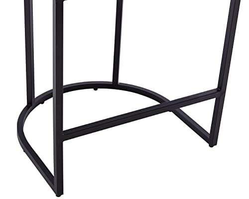 RIVOVA Contemporary Cream Linen Bar Stool, 29" Upholstered Fabric Counter Height Barstool Kitchen Counter Island Stool with Black Metal Base