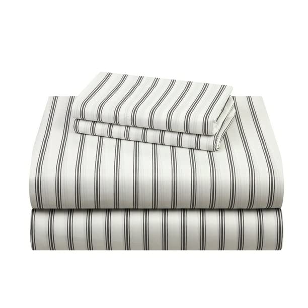 SHARPER IMAGE 9-Piece Grey Down Alternative Pintuck Bed in a Bag Set, Queen