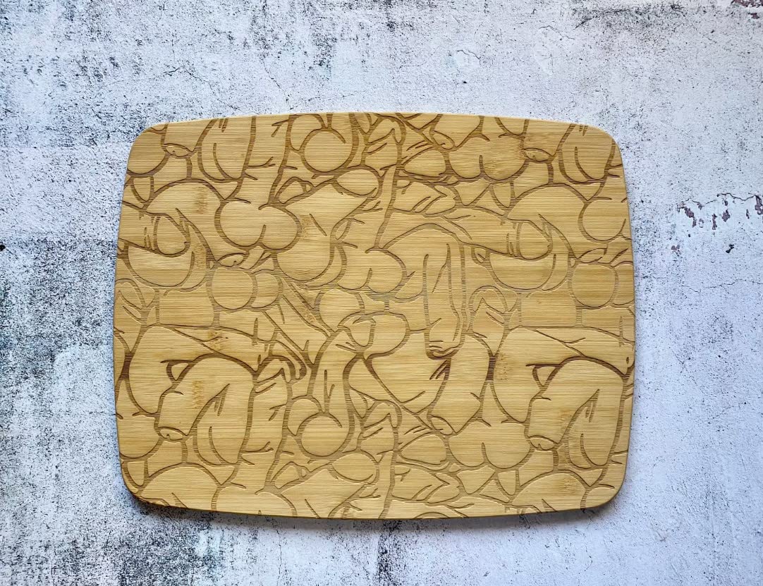11" x 14" Cockcuterie Bamboo Cutting Board, Penis Engraved Cutting Board, Custom Cutting Board, Party Board, Gift Idea