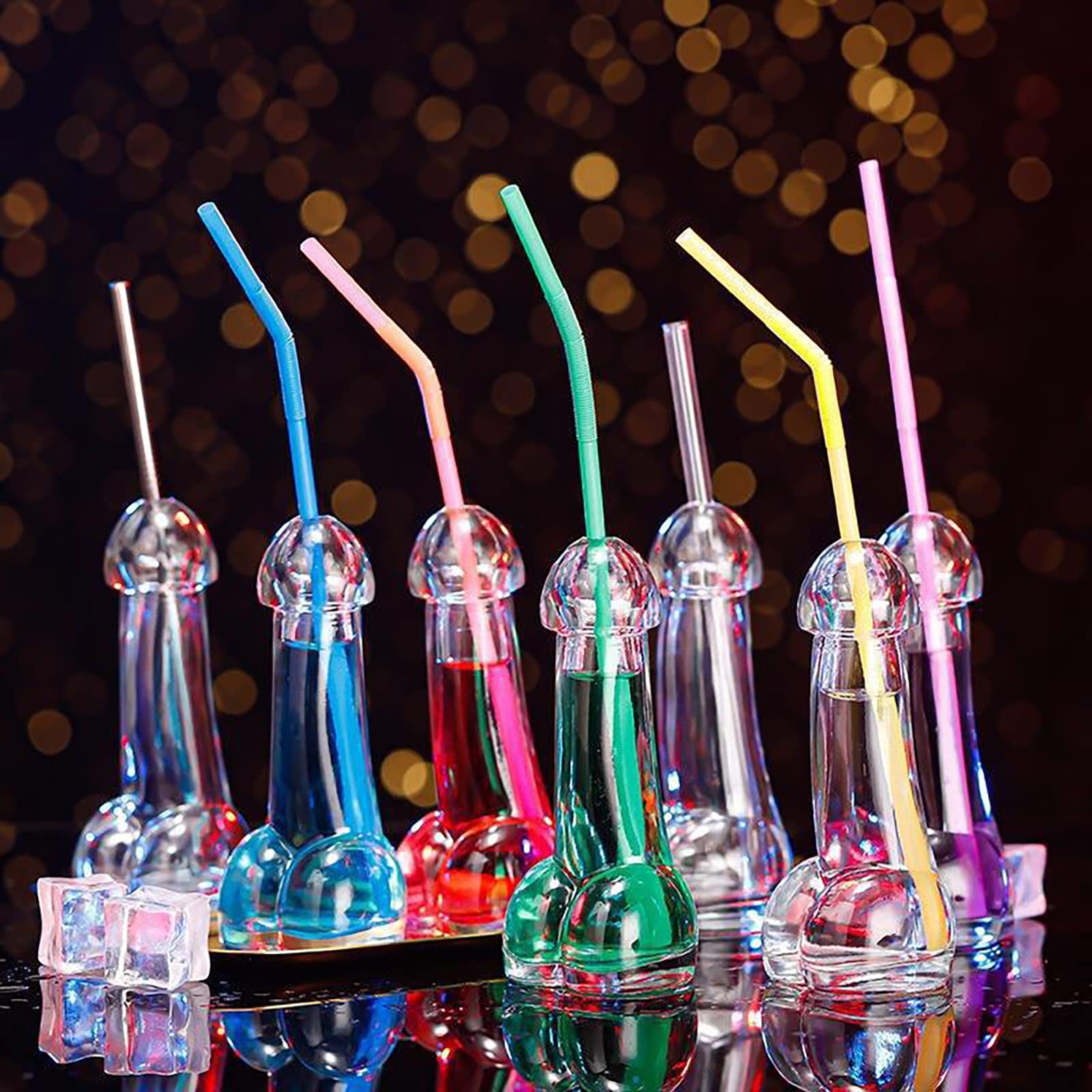 HCHZSH123 Funny Penis Glasses, Creative Wine Glasses for Cocktails, Beer Juice, Drinks, Funny Glass for Pubs and Parties (4 pieces)