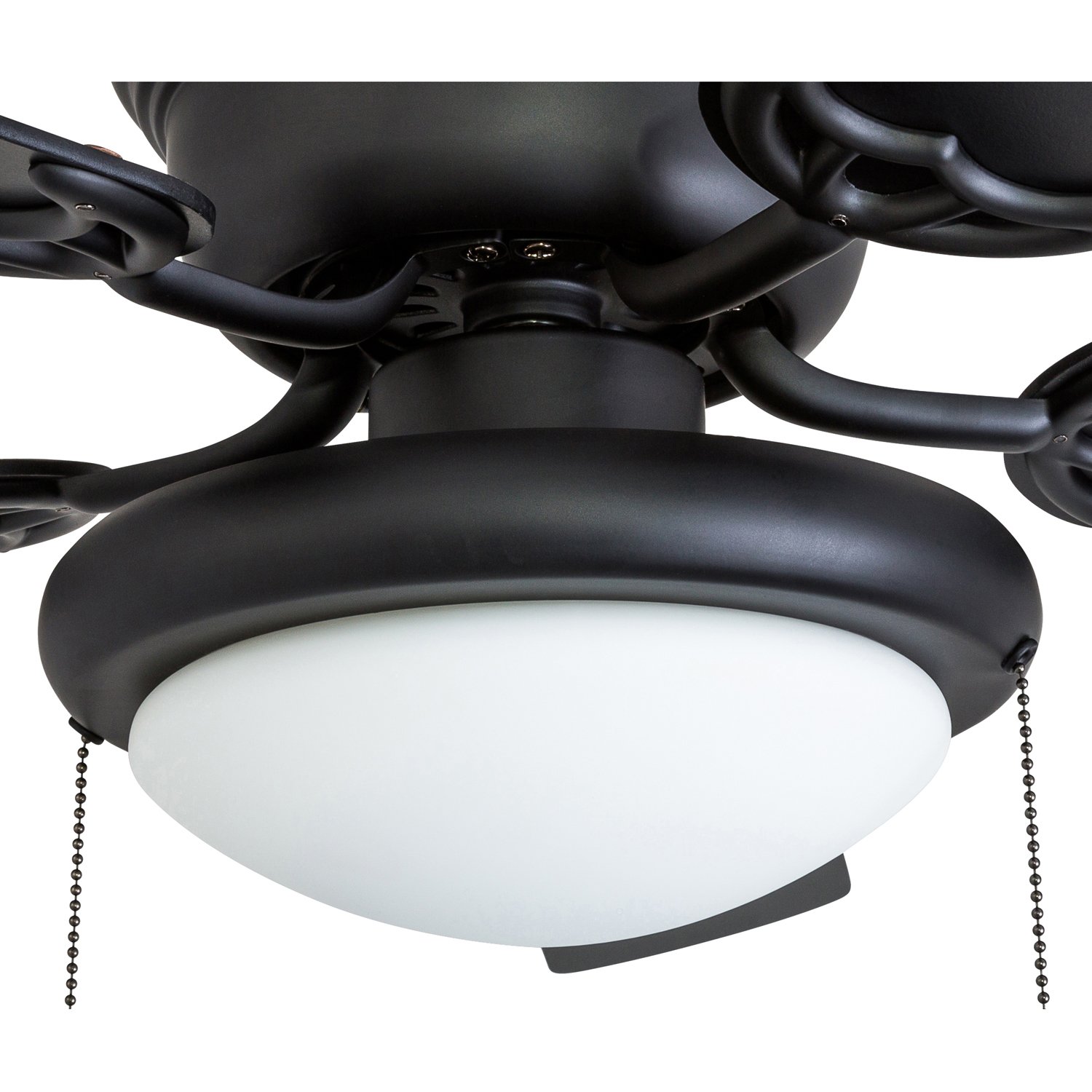 Portage Bay 50251 Hugger 52" Matte Black West Hill Ceiling Fan with Bowl Light Kit