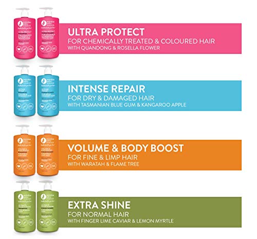 Australian Native Botanicals Natural Vegan Sulfate Free Shampoo For Men & Women, Colored & Chemically Treated Hair, 17 Fl Oz