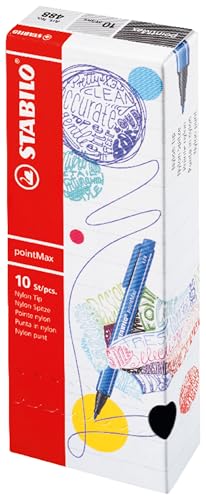 STABILO Nylon Tip Writing Pen pointMax - Pack of 10 - light cold grey