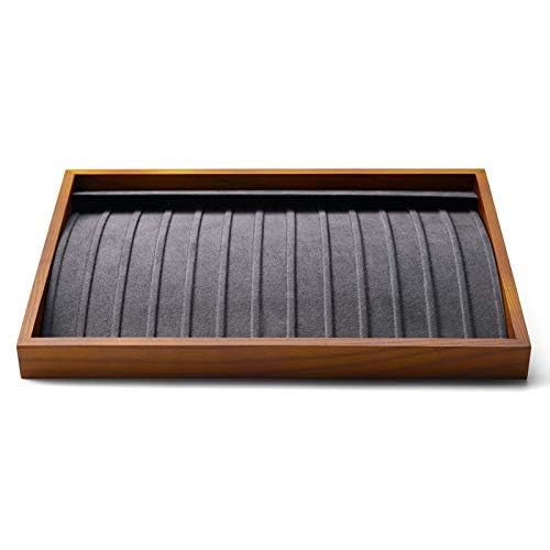 Oirlv Wood 13 Grids Necklace/Bracelet/Pendant Display Tray Jewelry Drawer Organizer Stackable Jewelry Trays(Grey)