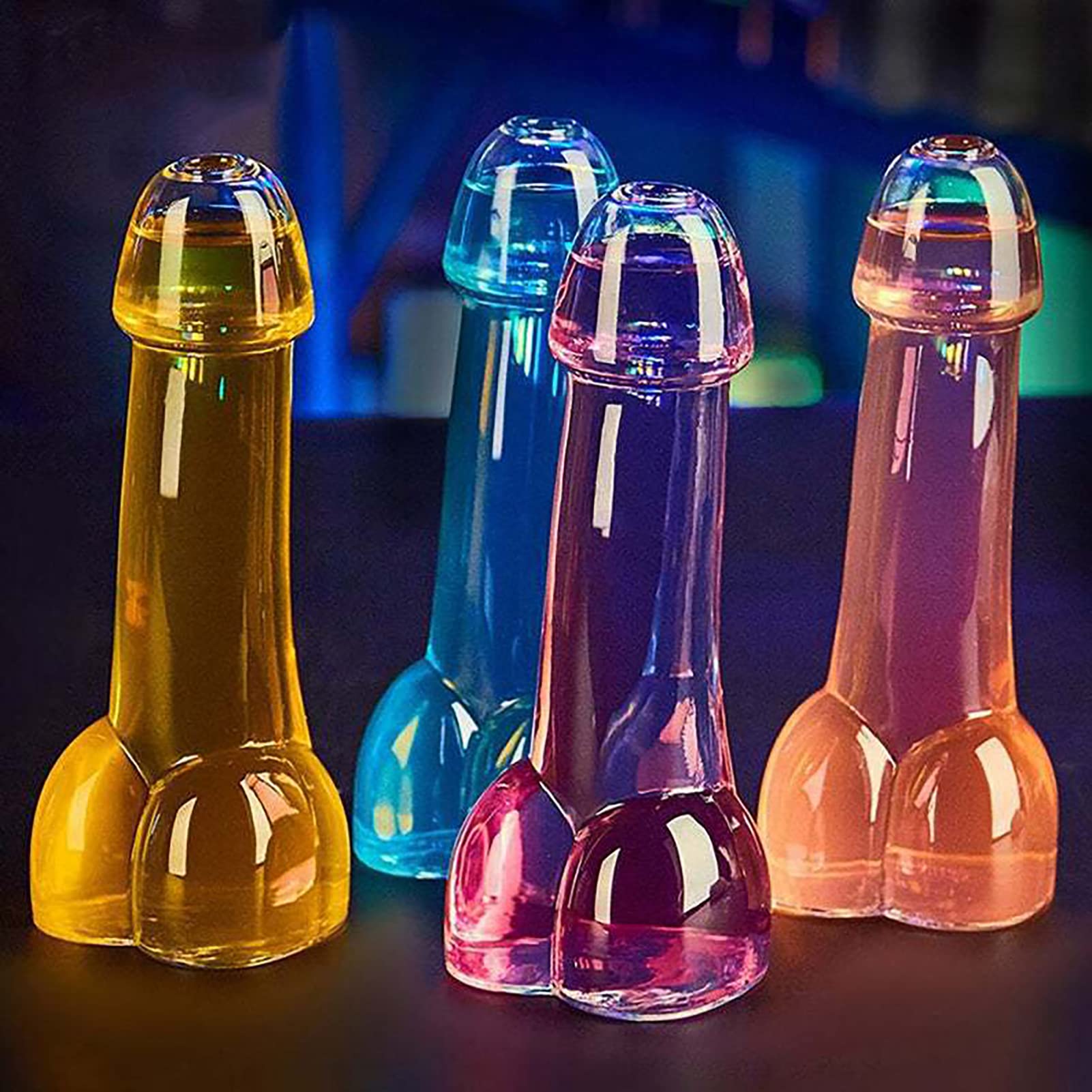 HCHZSH123 Funny Penis Glasses, Creative Wine Glasses for Cocktails, Beer Juice, Drinks, Funny Glass for Pubs and Parties (4 pieces)