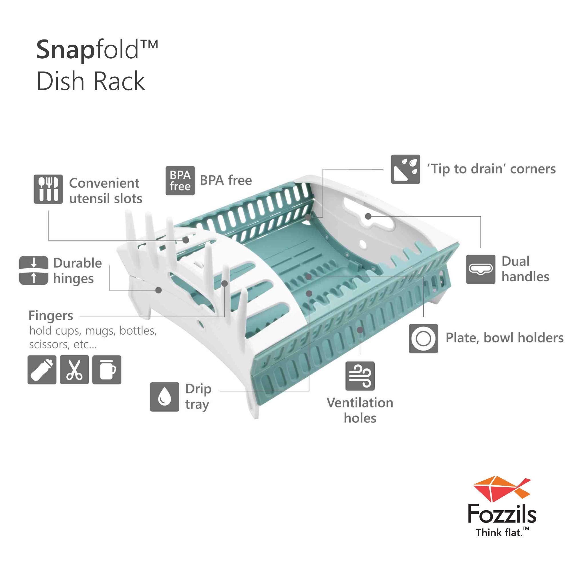 Fozzils Snapfold Dish Rack