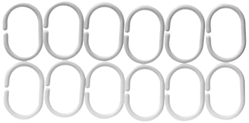 Amazon Basics Water Resistant 8-Gauge PEVA Shower Curtain Liner with Metal Grommets and Plastic Shower Hooks - 72" x 72", Clear