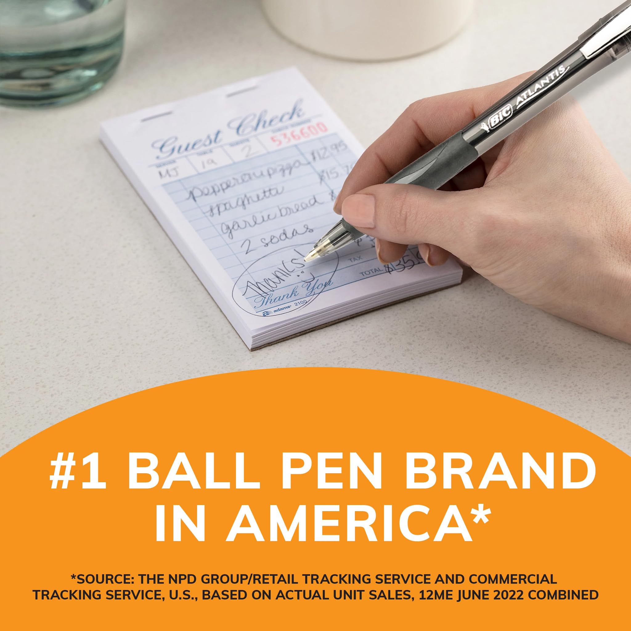 BIC Glide Retractable Ball Pens, Medium Point (1.0 mm), Black, Comfortable Rubber Grip For Writing, 12-Count Pack (VCG11-BLK)