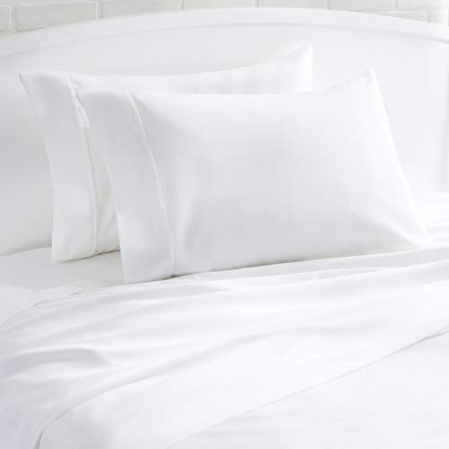 Amazon Basics 400 Thread Count Cotton Pillow Cases - Standard, Set of 2, White